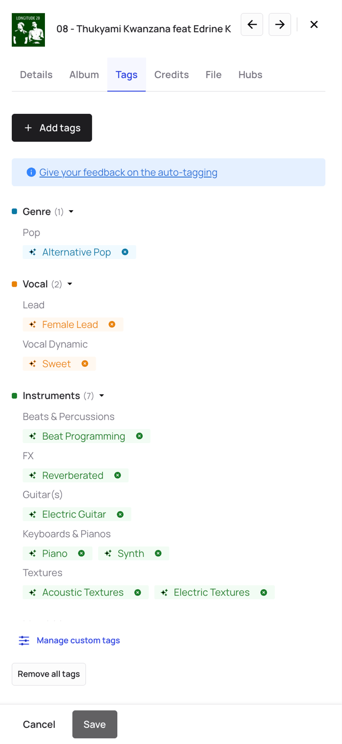 AI auto-tagging